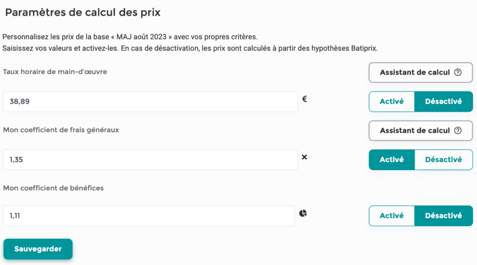 Guide d'utilisation de Batiprix Web Chiffrage