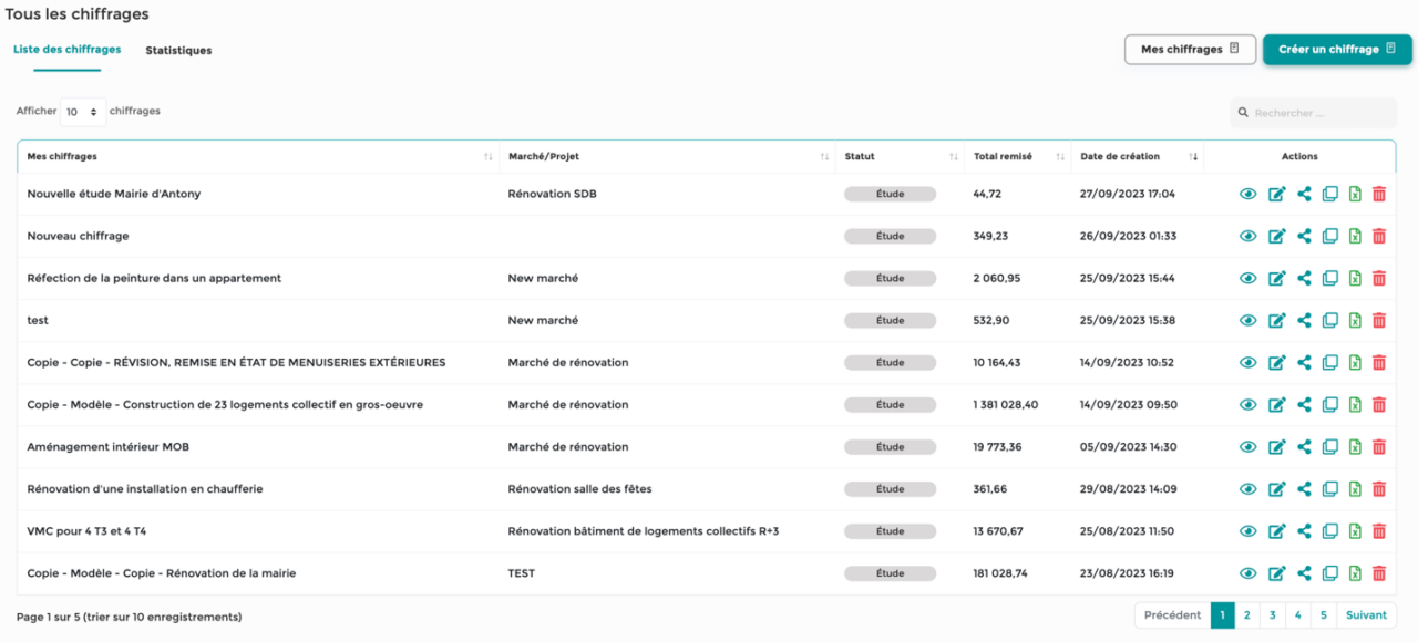 Guide d'utilisation de Batiprix Web Chiffrage