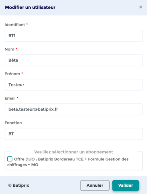 Guide d'utilisation de Batiprix Web Chiffrage