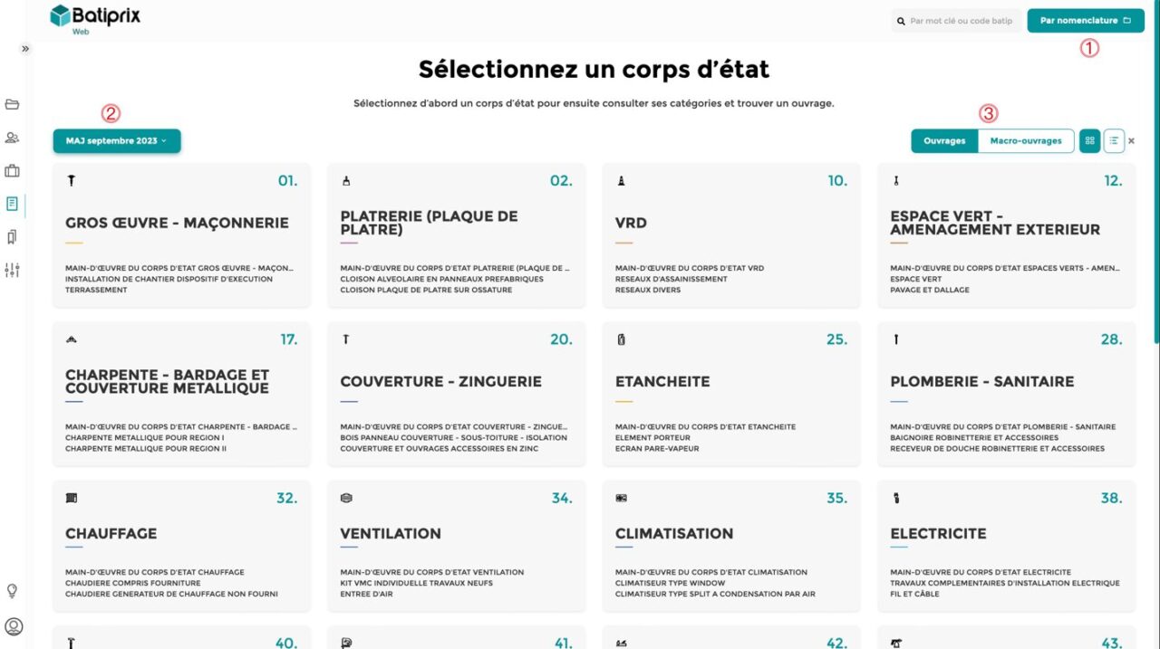 Guide d'utilisation de Batiprix Web Chiffrage